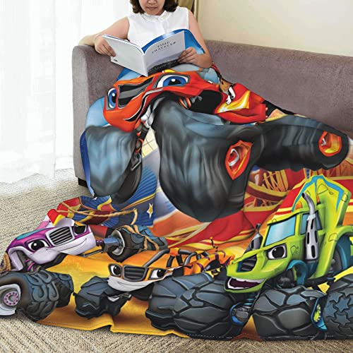 Monster Car Design Blanket Monster Printed Blanket 50x60 Winter Ultra-Soft Micro Warm Bedroom Flannel Throw Blankets Best Birthday…
