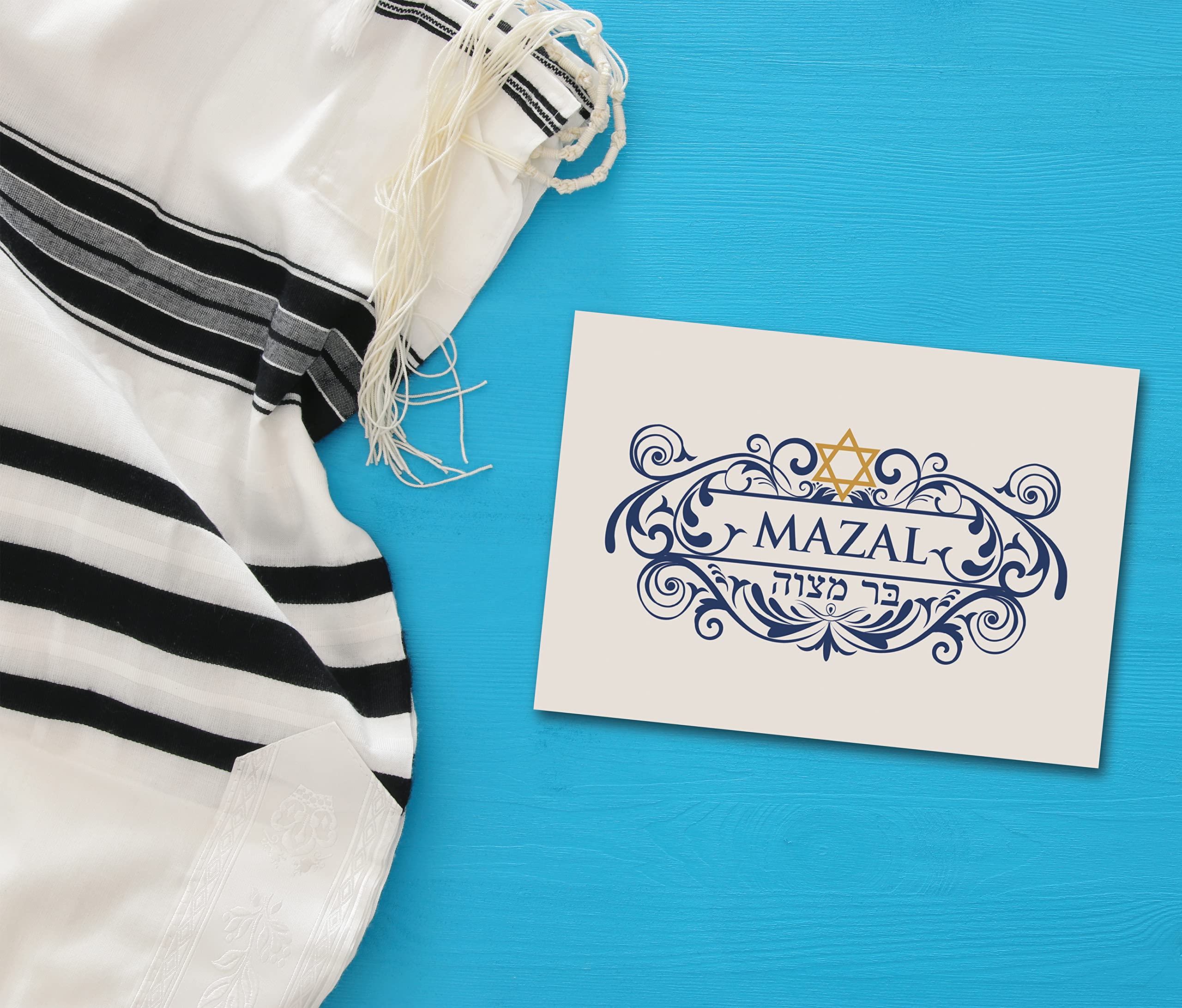 Better Office Products 36 Pack Bar Mitzvah & Bat Mitzvah Cards, Mazel Tov Jewish Celebration Cards with Envelopes, Bulk Set, Classic 5 x 7 Inch Size, 8 Unique Cover Designs with Heartfelt Sentiments