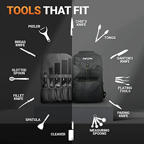 Chef Sac Traveller Backpack with 10-Pack Knife Guards Included