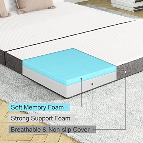 Molblly Folding Mattress, 6 inch Tri-Folding Memory Form Mattress, Portable Trifold Mattress with Washable Cover, Non-Slip Bottom Camping Mattress, Twin XL Size - 78"x38"x6"