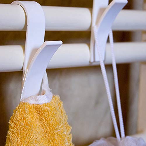 TOPINCN Heated Towel Rack, White Bathroom Radiator Hanger for Heated Towel Radiator Rail Clothes Hanger Bath Hook Holder