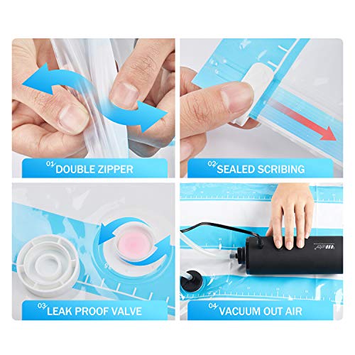 VMSTR Travel Vacuum Storage Bags with Electric Pump, Medium Small Space Saver Bags for Travel and Home Use