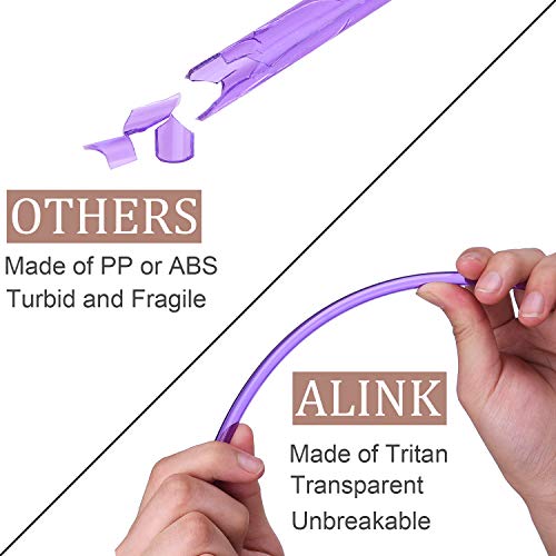 ALINK 10.5 in Long Rainbow Colored Reusable Tritan Plastic Replacement Straws for 20 OZ 30 OZ Tumblers, Set of 10 with Cleaning Brush
