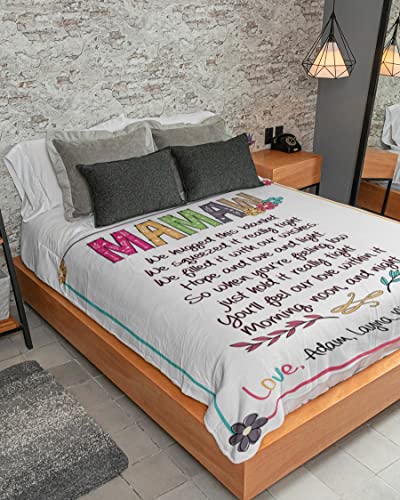 Personalized Grandma Blanket - Custom Grandma with Grandkids Name, Mothers Day Chirstmas Blanket Gift for Grandma, Nana, Mimi (A 8)