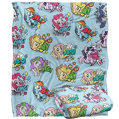 My Little Pony Blanket, MLP Pop Art Pattern Silky Touch Super Soft Throw Blanket 50" x 60"