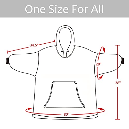 Catalonia Oversized Wearable Blanket Hoodie Sweatshirt, Comfortable Sherpa Lounging Pullover for Adults Men Women Teenagers Wife Girlfriend Gift