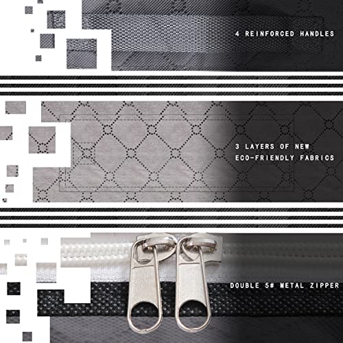 BAYUTE Foldable Under Bed Storage Bag - 2Pack Breathable Zippered Organizer with Clear Window and Handle for Clothes, Pillows, Quilts & Blankets, 39.4x19.7x5.9 inches, (Grey)