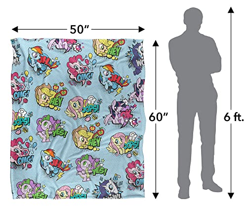 My Little Pony Blanket, MLP Pop Art Pattern Silky Touch Super Soft Throw Blanket 50" x 60"