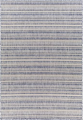 Hauteloom Emirgazi Hallway, Kitchen Patio Outdoor Runner Rug - Global - Blue, Gray - 2'7" x 12'