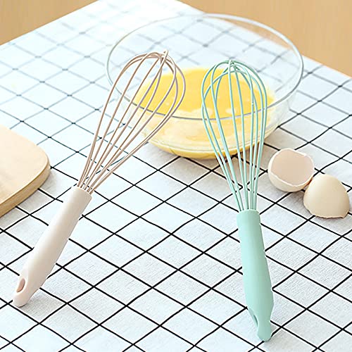 BILLIOTEAM 5 Pack Colorful Mini Silicone Kitchen Whisks,Mini Kitchen Whisk for Dough Milk Egg Blending Stirring Whisking and Beating,Hair Color,Small Craft Projects(5 Colors,6 Inches)