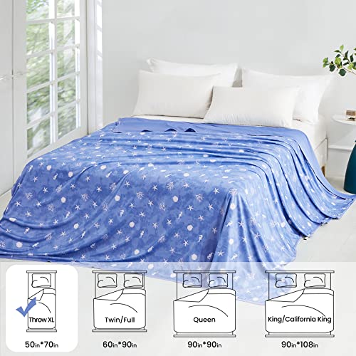 Elegear Cooling Throw Blanket, Q-Max>0.5 Japanese Arc-Chill Cooling Blankets for Hot Sleepers, Double Sided Cold Blankets for Sleeping, Lightweight Breathable Summer Blanket (Blue, Throw XL 50"x70")