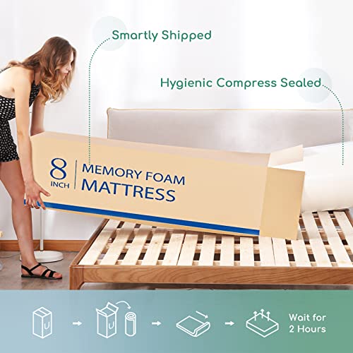 8 Inch, Twin Size Memory Foam Mattress, Green Tea Twin Mattress in a Box, Medium Firm Support Foam Mattress Made in USA, Motion Isolating, CertiPUR-US Certified