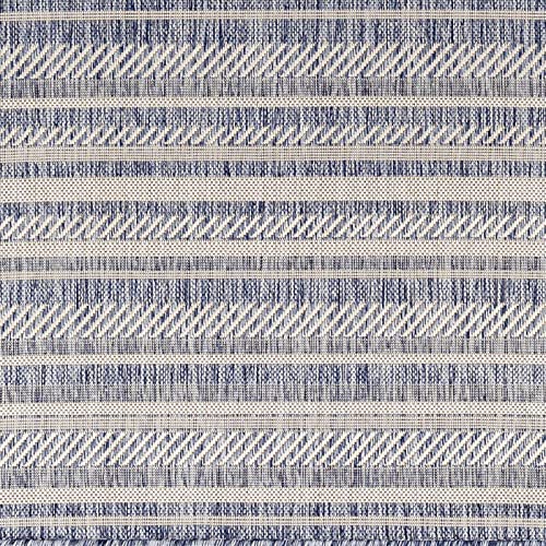 Hauteloom Emirgazi Hallway, Kitchen Patio Outdoor Runner Rug - Global - Blue, Gray - 2'7" x 12'