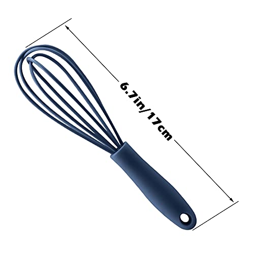 BILLIOTEAM 5 Pack Colorful Mini Silicone Kitchen Whisks,Mini Kitchen Whisk for Dough Milk Egg Blending Stirring Whisking and Beating,Hair Color,Small Craft Projects(5 Colors,6 Inches)