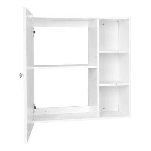 YEMELI Bathroom Cabinet Bathroom Wall Mirror Medicine Cabinet Bathroom Cabinet Wall Mounted Single Mirror Door White 24 x 7.5 x 24 Inch
