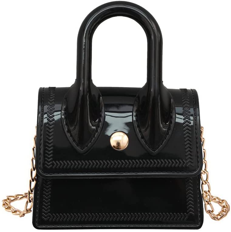Crossbody Bag Mini Toddler Purse with Signle Handle for Little Girl Kids Cute Handbags Shoulder Messenger Bag (Black)