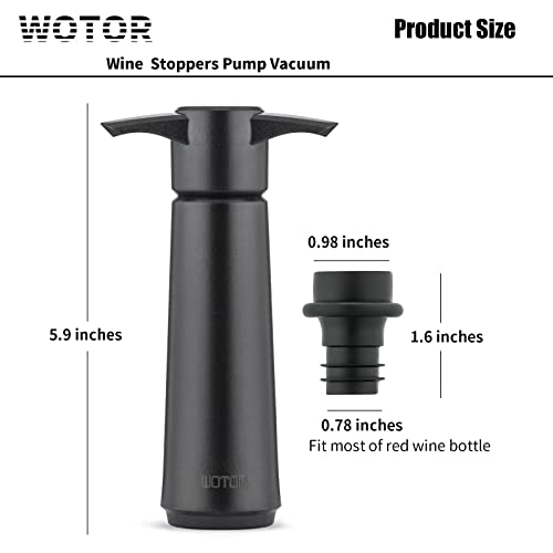 WOTOR Wine Saver Pump with 20 Vacuum Stoppers, Wine Stopper, Wine Preserver, Reusable Bottle Sealer Keeps Wine Fresh (Wine Pump + 20 stoppers)