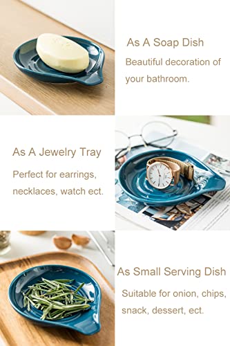 Spoon Rest for Stove Top Cooking Spoon Holder for Kitchen Countertop Large Holder for Spatula, Spoons or Tongs, Framhouse Decor, Housewarming Gifts, Blue