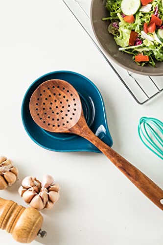 Spoon Rest for Stove Top Cooking Spoon Holder for Kitchen Countertop Large Holder for Spatula, Spoons or Tongs, Framhouse Decor, Housewarming Gifts, Blue