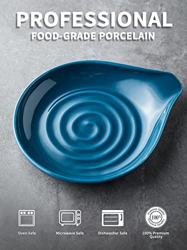 Spoon Rest for Stove Top Cooking Spoon Holder for Kitchen Countertop Large Holder for Spatula, Spoons or Tongs, Framhouse Decor, Housewarming Gifts, Blue