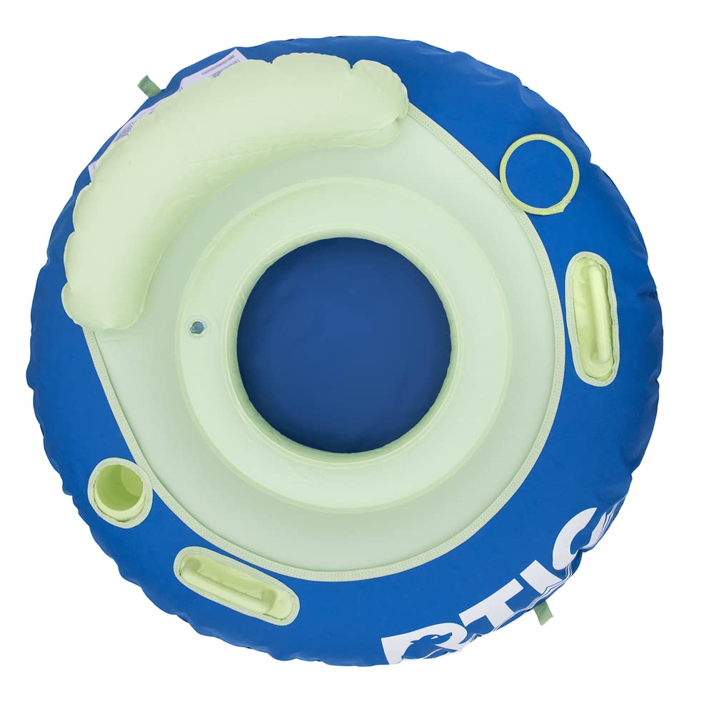 RTIC Tough River Tube, Blue Marlin, Inflatable Water Raft with Heavy-Duty Handles, Drink Holder, and Backrest, Great for Pools, Lakes, Rivers