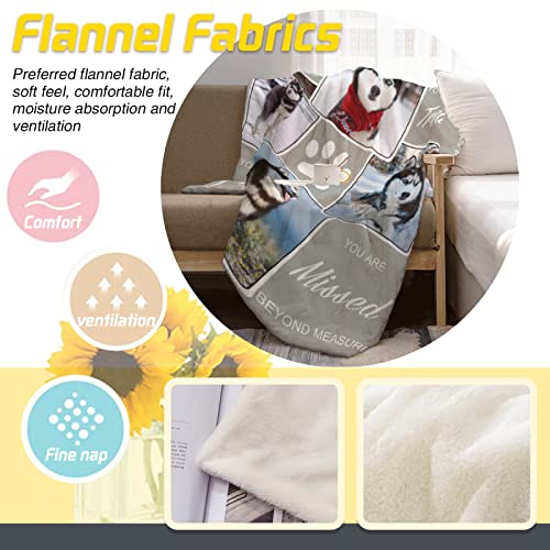 SIMIEEK Personalized Dog Photo Blanket with Name Custom Pet Picture Blankets Throws Customized Pet Photo Collage Blanket for Adults Kids, 30 to 80 Inches