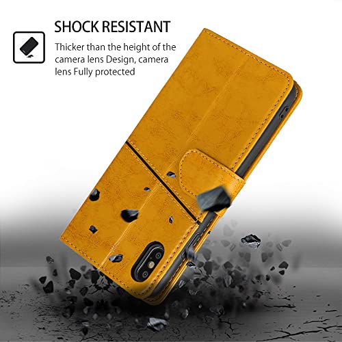 YOUKABEI MojieRy Phone Cover Wallet Folio Case for Samsung Galaxy S9 Plus, Premium PU Leather Slim Fit Cover for Galaxy S9 Plus, 3 Card Slots, Align Cutouts, Golden