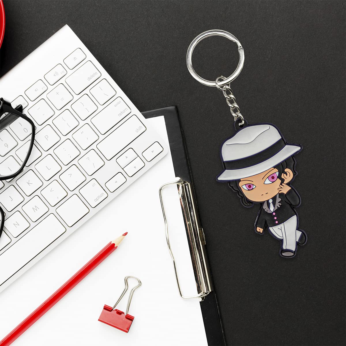 NINJAMO Demon Slayer Keychain Muzan Kibutsuji Demon King Double Sided Edition Pendant Hanging Ornament Backpack Luggage Tag Anime Collectible