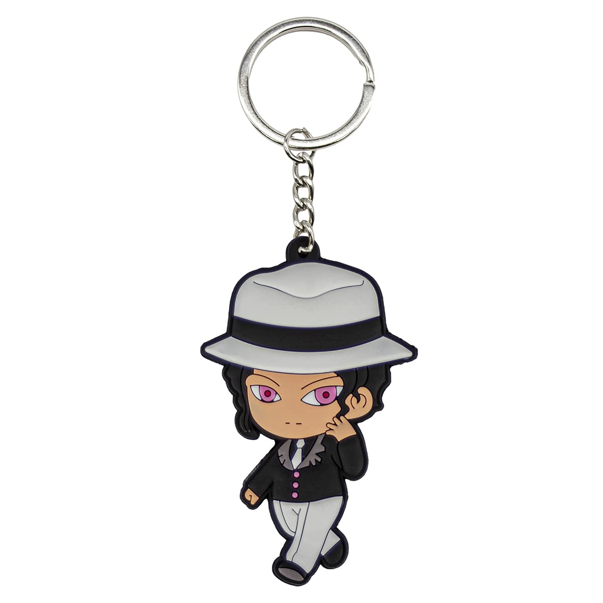 NINJAMO Demon Slayer Keychain Muzan Kibutsuji Demon King Double Sided Edition Pendant Hanging Ornament Backpack Luggage Tag Anime Collectible