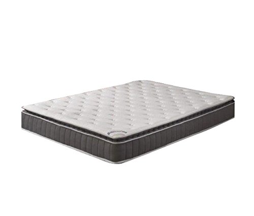 Pillowtop Pocketed Coil Hybrid Mattress and 4" Low Profile Wood Box Spring Foundation Set,