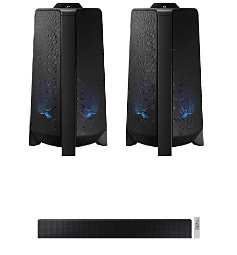 One Pair of Samsung MX-T40's 300W Bi-Directional High Power Audio Sound Towers with a Samsung HW-LST70T 3.0 Channel The Terrace Soundbar with Dolby 5.1 Ch (2021)(USED)