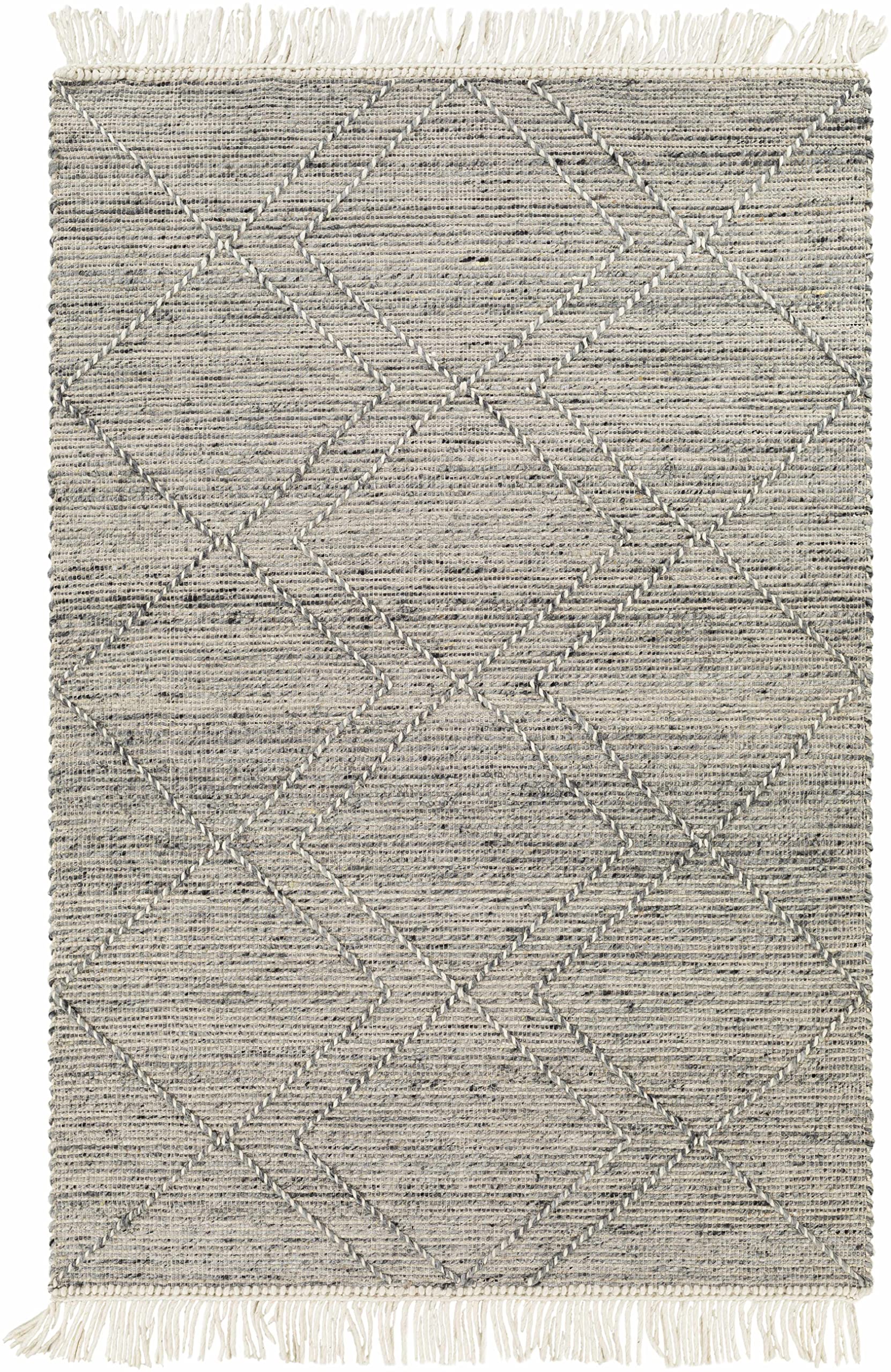 Hauteloom Malilipot Wool Living Room, Bedroom Area Rug - Gray, Beige - 8' x 10'