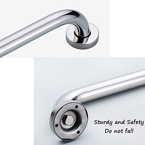 CRODY Bath Wall Attachment Handrails Grab Bar Rails Stainless Steel Bathroom Grab Bar-Kitchen Handrail-Safety Toilet Armrest-Towel Rack,Non-Slip Durable for Disabled Elderly/35Cm