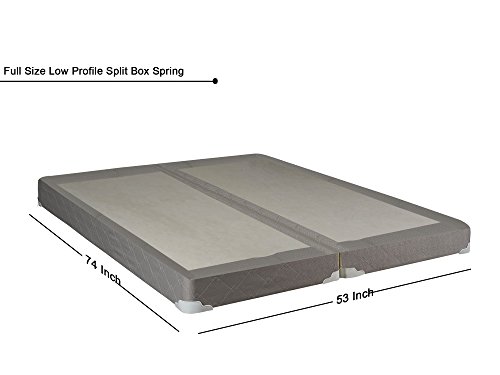 Pillowtop Pocketed Coil Hybrid Mattress and 4" Low Profile Wood Box Spring Foundation Set,