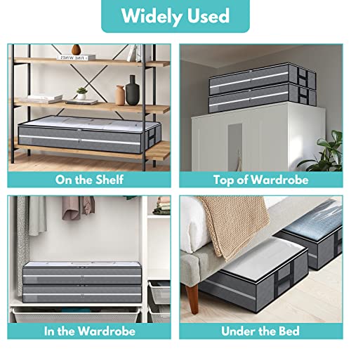 GARPROVM Under Bed Storage Bags, Organizer Container Clothes Storage Foldable Bags for Clothing, Sweaters, Comforter, Blanket, Pillows,Toys