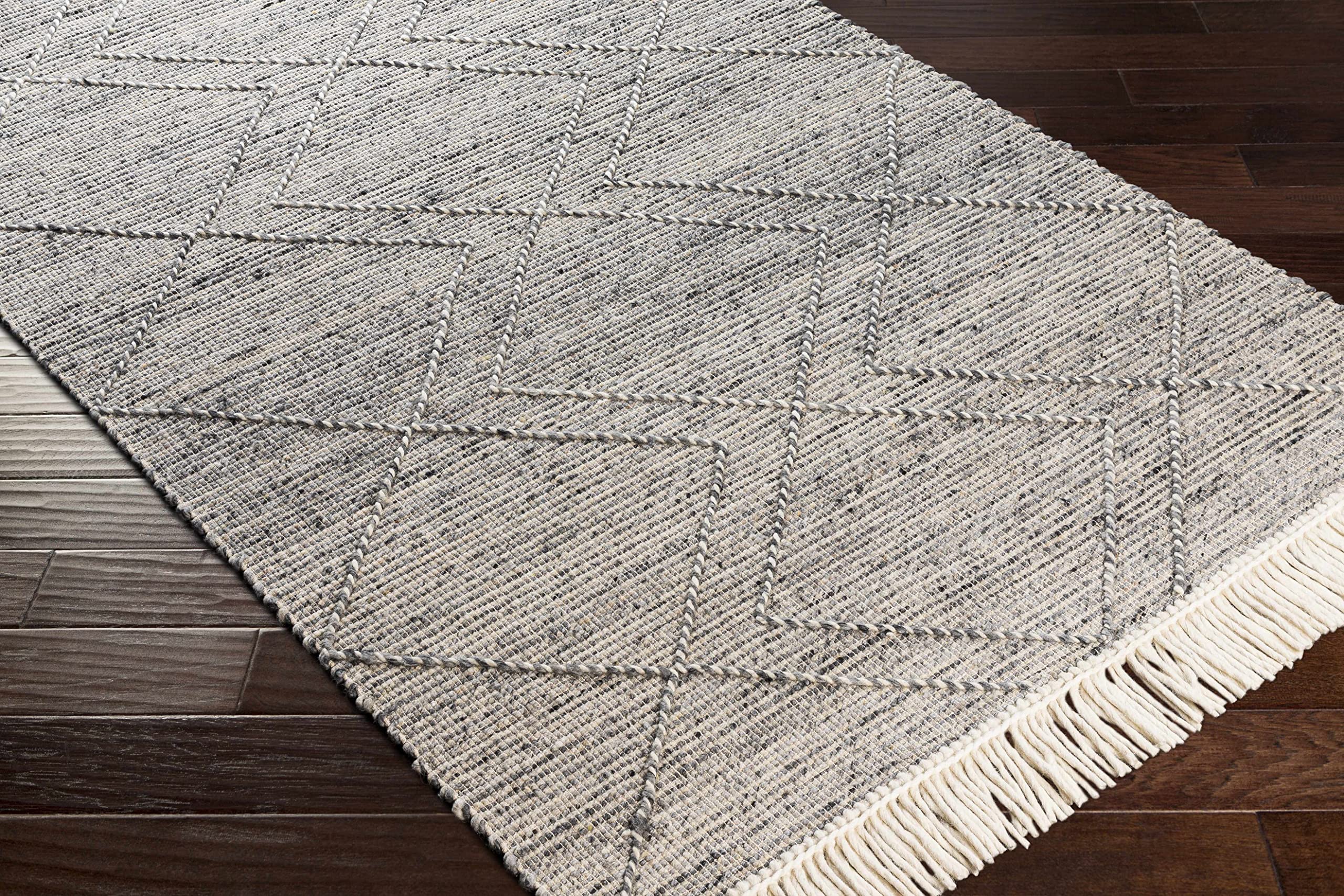 Hauteloom Malilipot Wool Living Room, Bedroom Area Rug - Gray, Beige - 8' x 10'