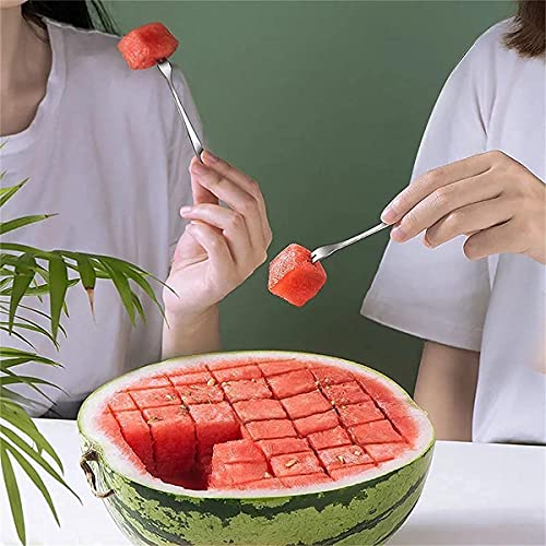 choxila Watermelon Cutter Slicer,Stainless Steel Watermelon Cube Cutter Quickly Safe Watermelon Knife,Fun Fruit Knives Salad Melon Cutter for Kitchen Gadget