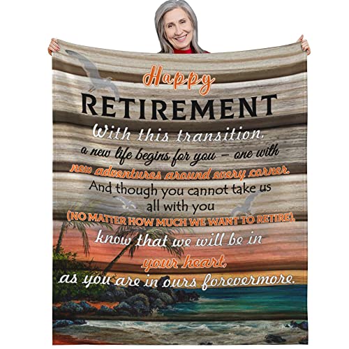 Asithom Retirement Gifts for Women, Retirement Throw Blankets,Retirement Gift for Men,Soft Retirement Blanket for Teachers,Retired Friends,Nurses,Doctors,Coworker Going Away Blankets (50 X60'')
