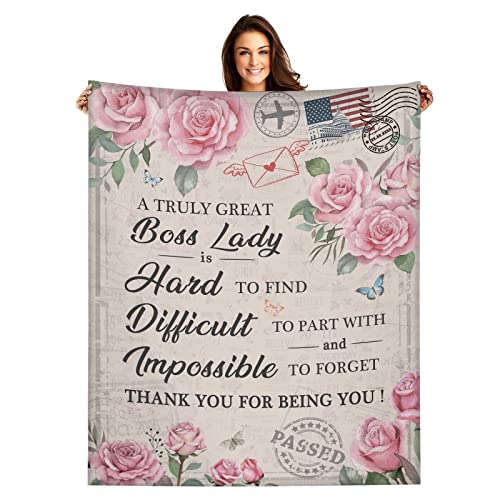 Nahjiiem Boss Blanket Boss Gifts for Women Boss Throws Blankets Boss Day Gift Birthday Retirement Valentine's Day Gifts 50"×60"