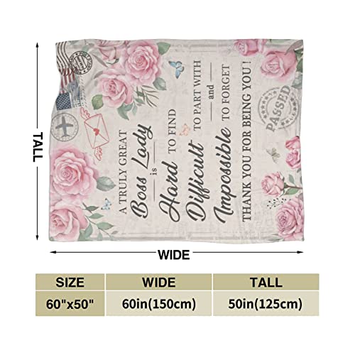 Nahjiiem Boss Blanket Boss Gifts for Women Boss Throws Blankets Boss Day Gift Birthday Retirement Valentine's Day Gifts 50"×60"