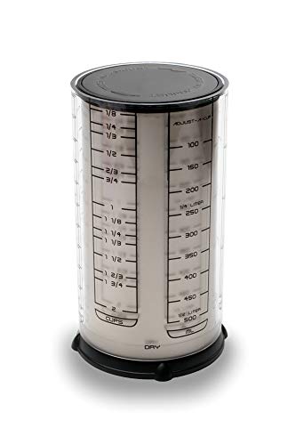 KitchenArt Professional Series 2 Cup Adjust-A-Cup, Champagne Satin, Adjustable, 1/8 to 2-Cup White