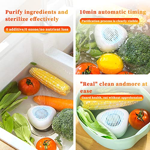 Fruit and Vegetable Washing Machine-Portable Fruit Cleaner Device-Fruit Cleaner Device in Water-Deeply Cleans Fresh Produce-for Cleaning Fruit-Vegetable-Seafood-Tableware(White)