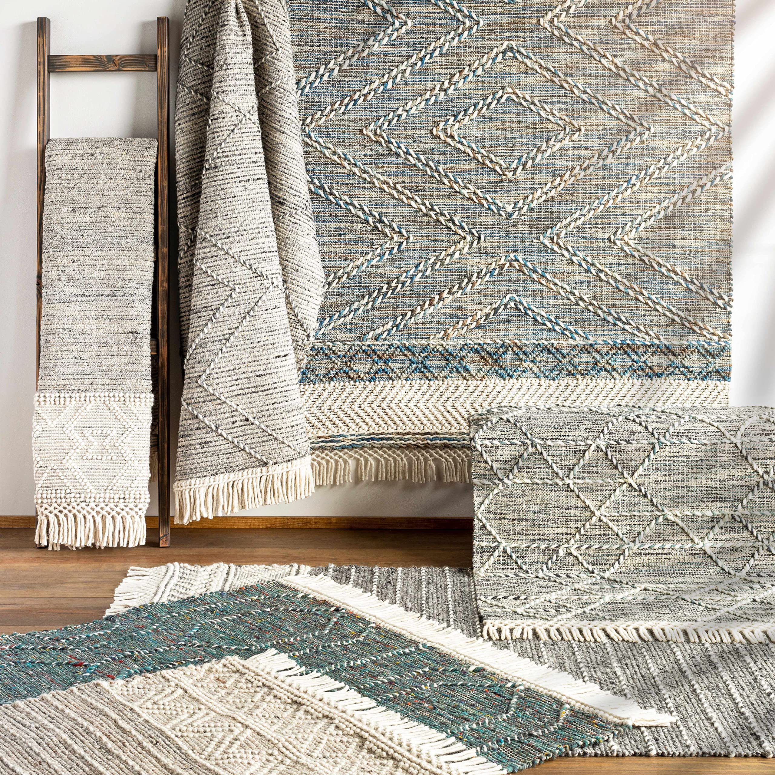 Hauteloom Malilipot Wool Living Room, Bedroom Area Rug - Gray, Beige - 8' x 10'