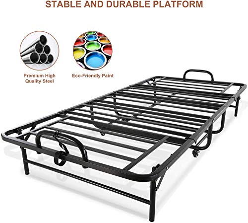 Rollaway Beds with Mattress for Adults Folding Bed Portable Foldable Guest Beds Twin, 5 Minutes to Assemble, 5 inch Memory Foam Mattress, 75x38 Inch