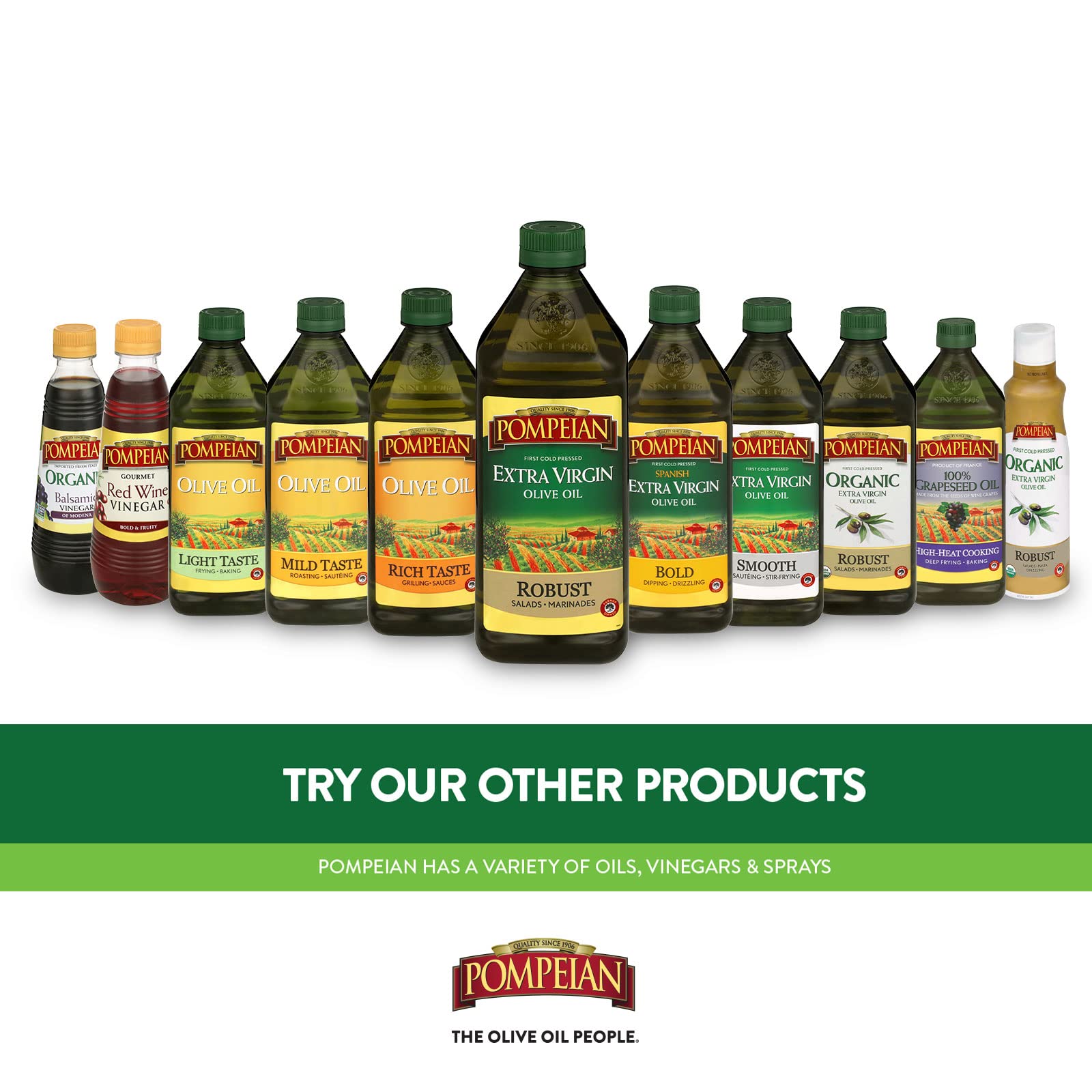Pompeian Smooth Extra Virgin Olive Oil, Contains Polyphenols, First Cold Pressed, Mild & Delicate Flavor, Perfect for Sauteing & Stir-Frying, Naturally Gluten-Free, Non-GMO, 101 Fl Oz, Single Bottle