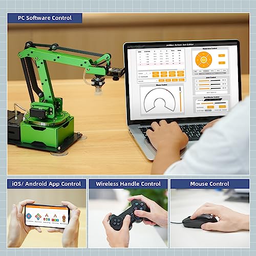 Hiwonder JetMax AI Robot Arm Building Kit for Jetson Nano Robot Kit ROS Open Source Vision Recognition Program Robot with Detailed tutorials and Source Codes (JetMax Starter)