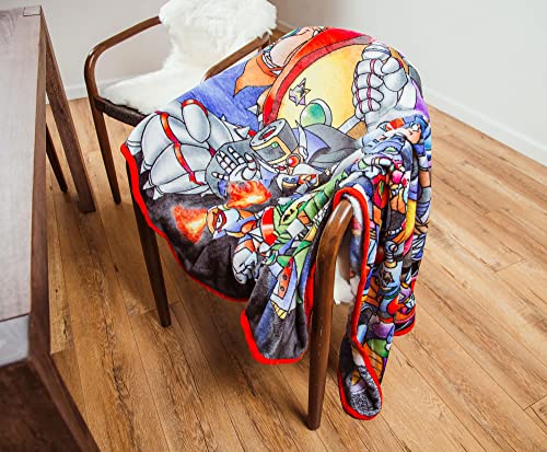 Mega Man X Fleece Throw Blanket | Plush Soft Polyester Cover For Sofa and Bed, Cozy Home Decor, Luxury Room Essentials | Capcom Video Game Gifts For Adults and Kids | 45 x 60 Inches