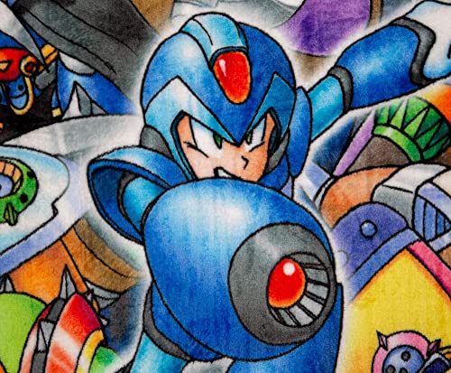 Mega Man X Fleece Throw Blanket | Plush Soft Polyester Cover For Sofa and Bed, Cozy Home Decor, Luxury Room Essentials | Capcom Video Game Gifts For Adults and Kids | 45 x 60 Inches