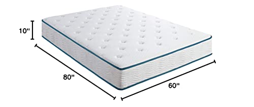 Olee Sleep 10 Inch Skyline Gel Infused Memory Foam InnerSpring Mattress, Mattress In a Box, CertiPUR-US Certified, Queen
