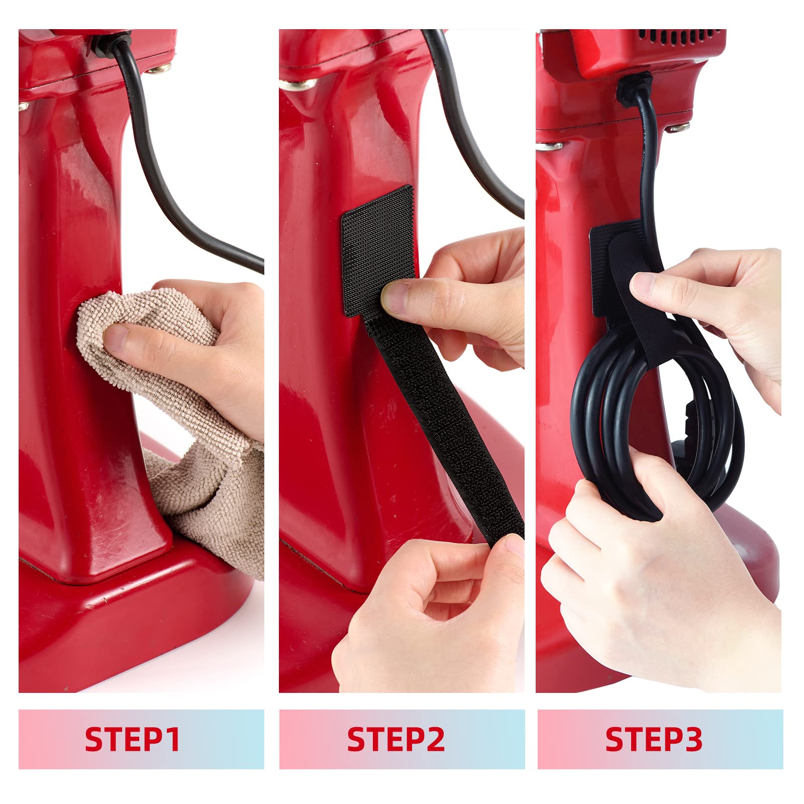 Cord Organizer for Appliances 12 Pack, SUITMAT Cable Organizer Cord Holder for Small Kitchen Appliances, Kitchenaid Stand Mixer Air Fryer Coffee Maker Pressure Cooker(Black)